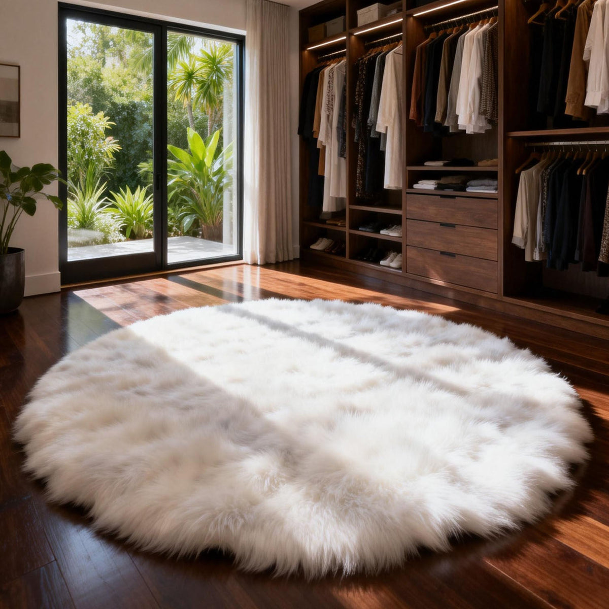 sheepskin rug | Faux Fur Sheepskin Round Area Rug | circle Sheepskin ...