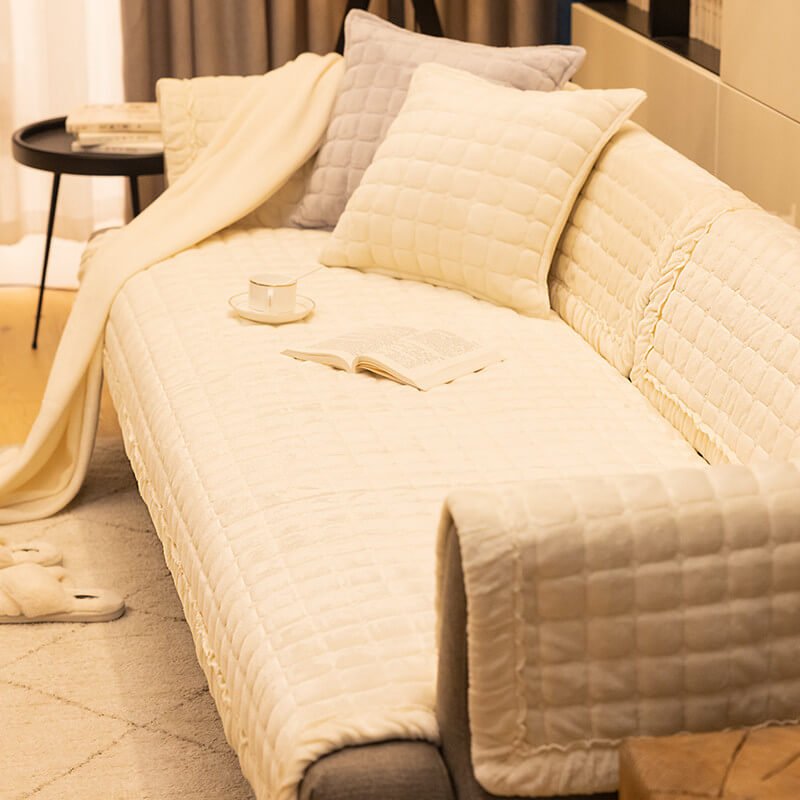 Sectional Couch Cover, Anti-Slip Sofa Slipcover,Comfort Protection Aes ...